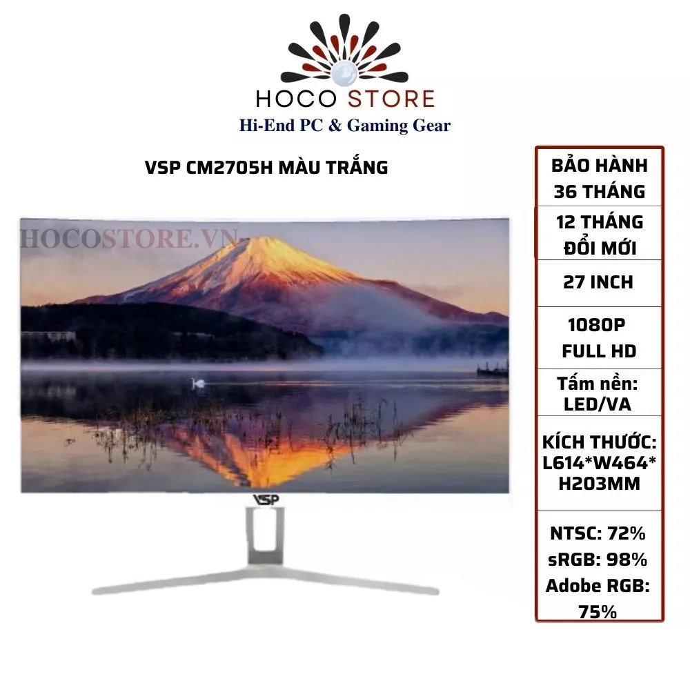 MÀN HÌNH CONG VSP THINKING 27INCH 75hz FULL HD - CM2705H TRẮNG I HOCO STORE PC | Shopee Việt Nam