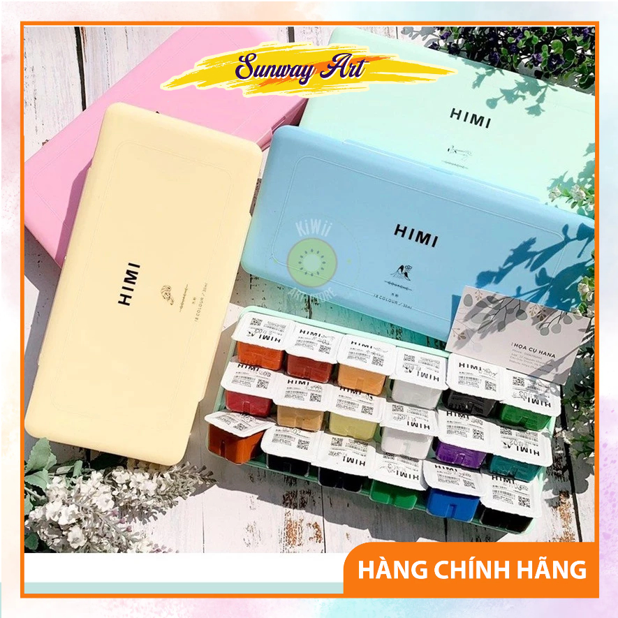 Màu HiMi Gouache dạng thạch bộ 18/24 màu | Shopee Việt Nam