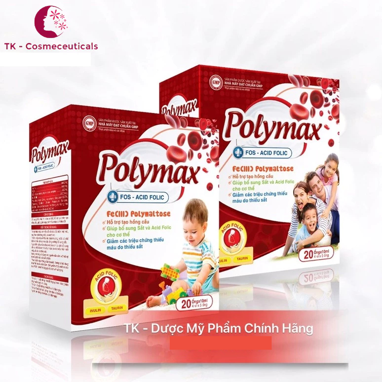 Polymax Bổ Sung Sắt, Inulin, Taurin, Acid Folic Tái Tạo Hồng Cầu, Giảm Triệu Chứng Thiếu Máu Do ...