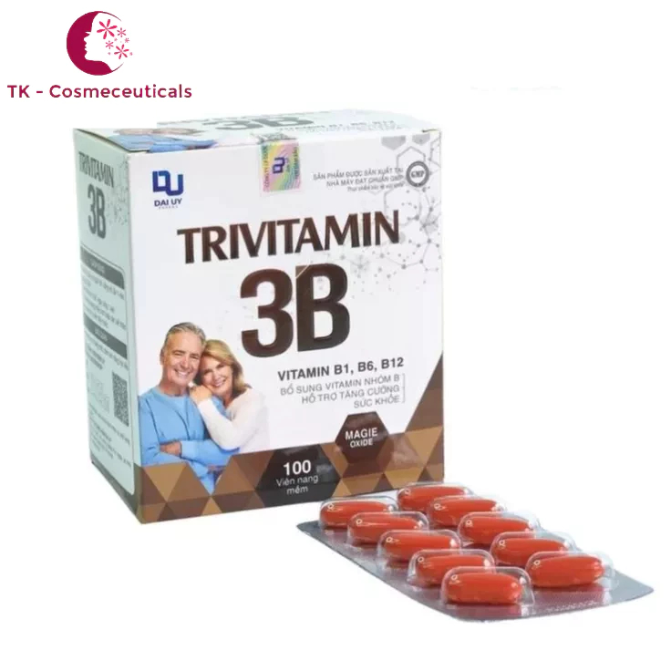 Trivitamin 3B Đại Uy Bổ Sung Vitamin B1 B6 B12 Hỗ Trợ Tăng Cường Sức Khỏe - Hộp 100 Viên Nang ...