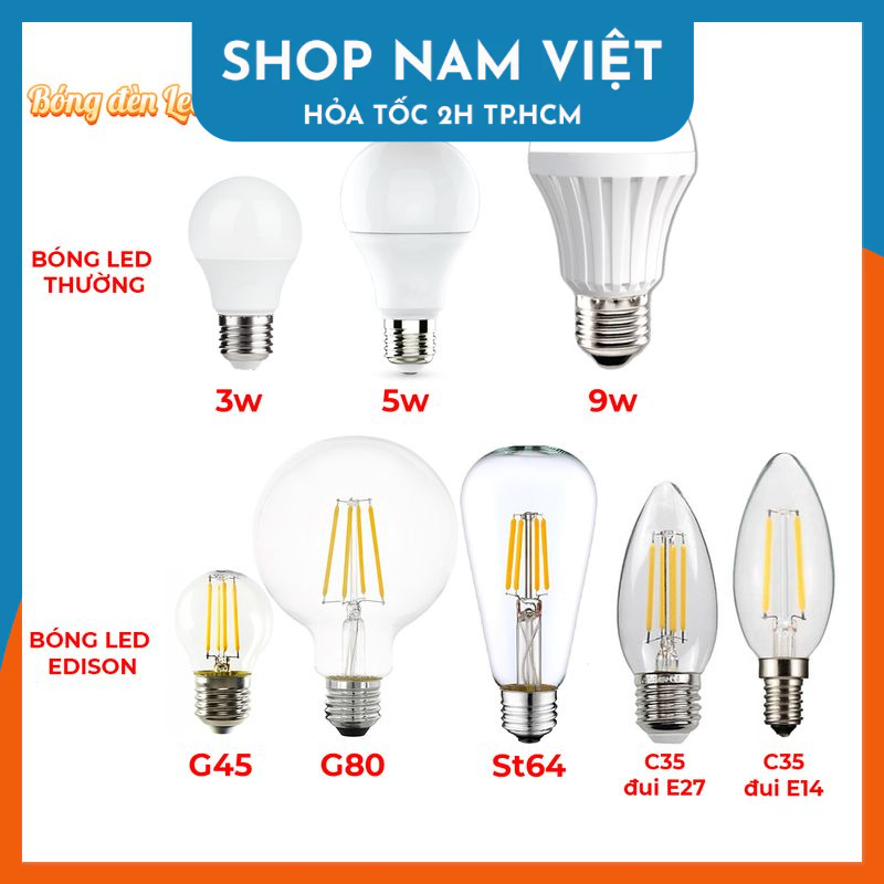 Bóng Đèn Led Bulb Edison Đui E27 Các Loại Kín Nước, Trang Trí Ngoài ...