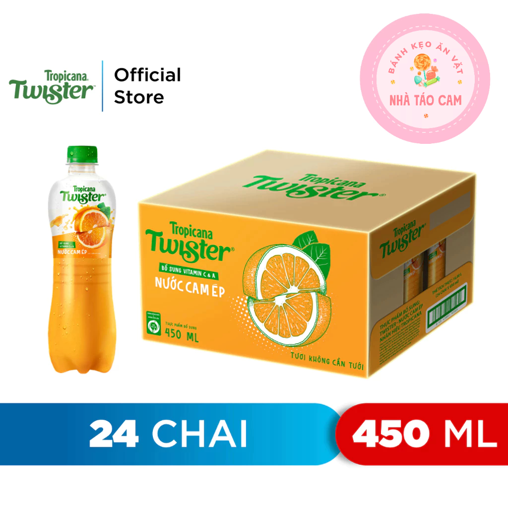 [ Siêu Rẻ ] Thùng 24 Chai Cam Ép Twister/ Chai 450ml | Shopee Việt Nam
