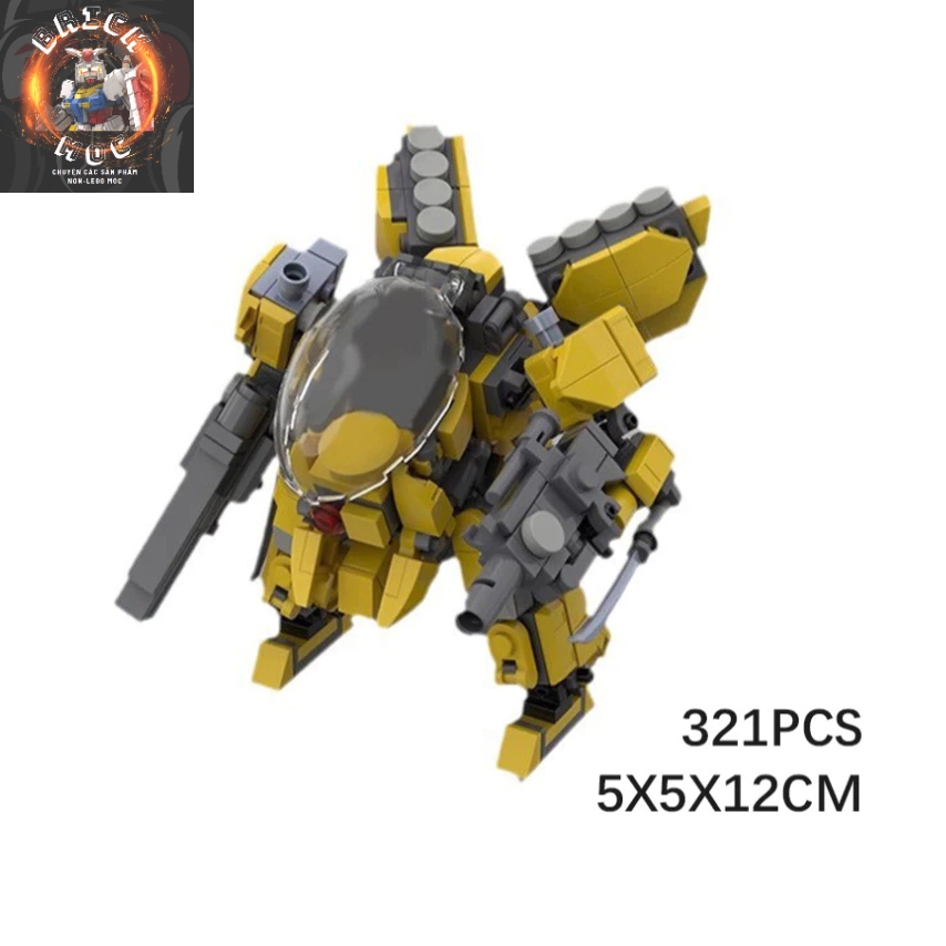 Mô hình lắp ráp kiểu LEGO Robot MOC mini Mech AF-05 Vàng (321 mảnh ...