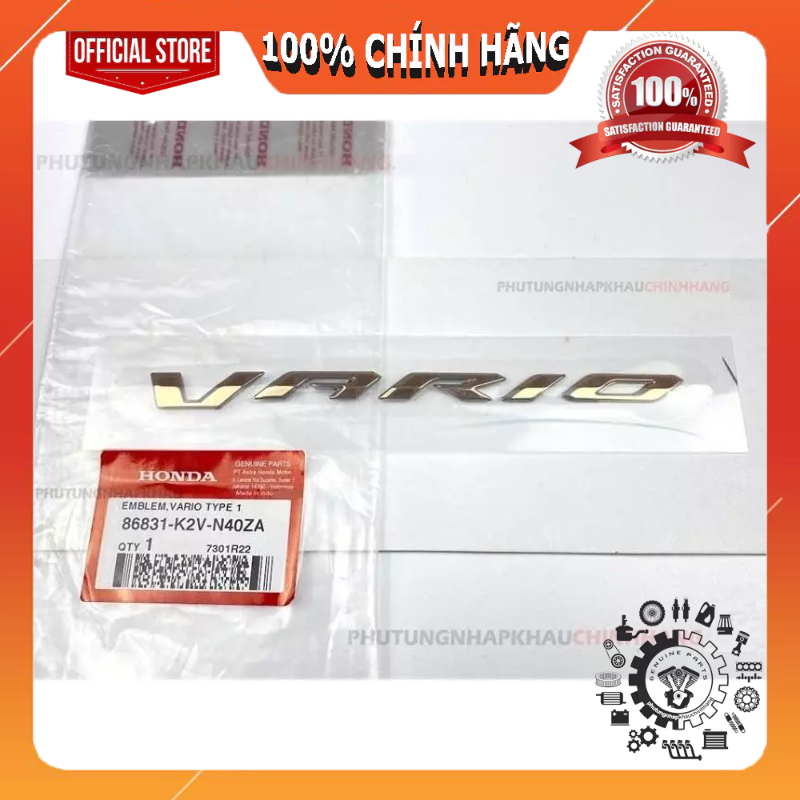 Tem chữ nổi VARIO 125 2023 2024 2025 chính hãng, Tem xe Vario 125 K2V ...