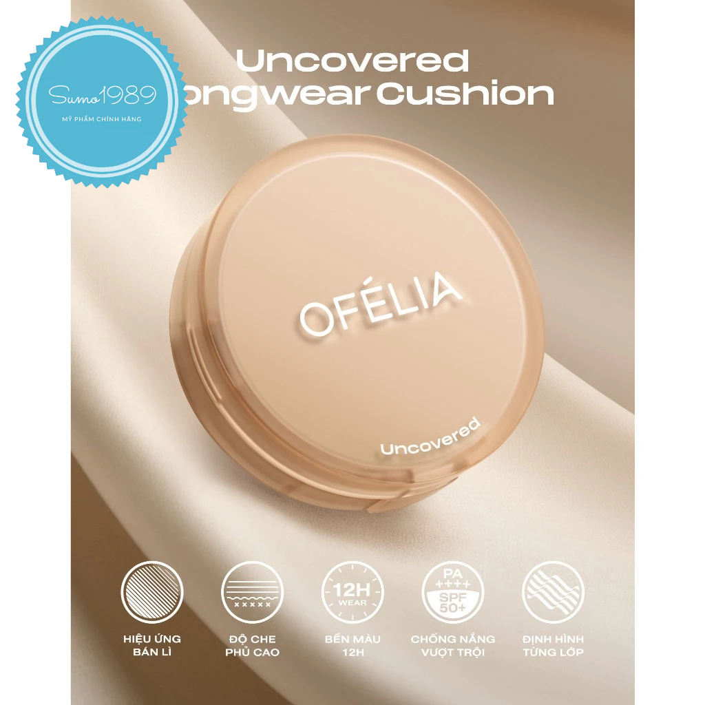 Phấn Nước Mịn Lì Lâu Trôi OFÉLIA Uncovered Longwear Cushion SPF50+/PA++++ 12g | Shopee Việt Nam