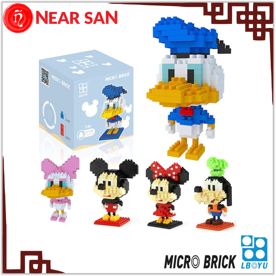 mickey mô hình lắp ráp khối gạch nhỏ xếp hình disney LBOYU micro brick ...
