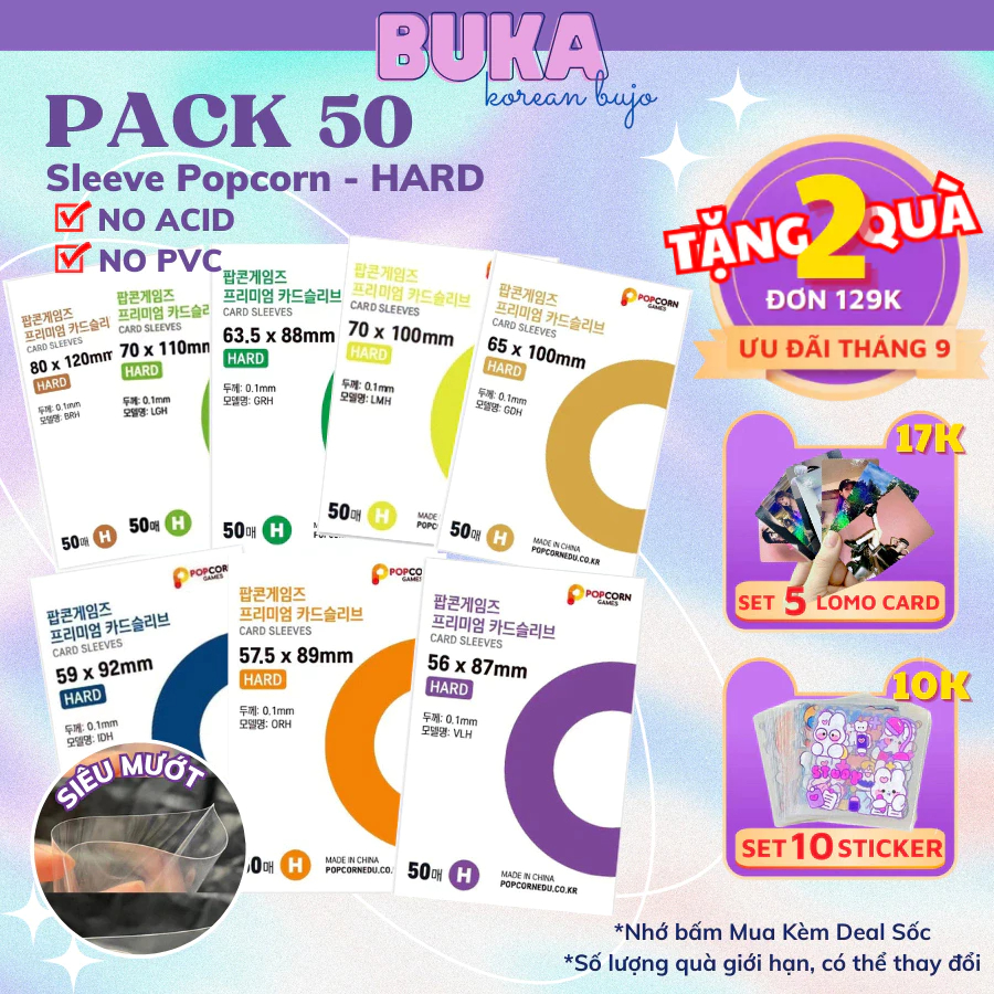 Sleeve Popcorn Buka sleeves bọc card siêu dày đựng card thần tượng thẻ bài bảo vệ card idol Kpop ...