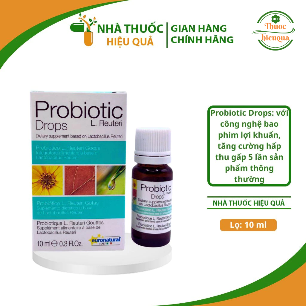 Men vi sinh Probiotic L.Reureti Drops (10ml) - Bổ sung lợi khuẩn, cải thiện hệ vi sinh đường ...