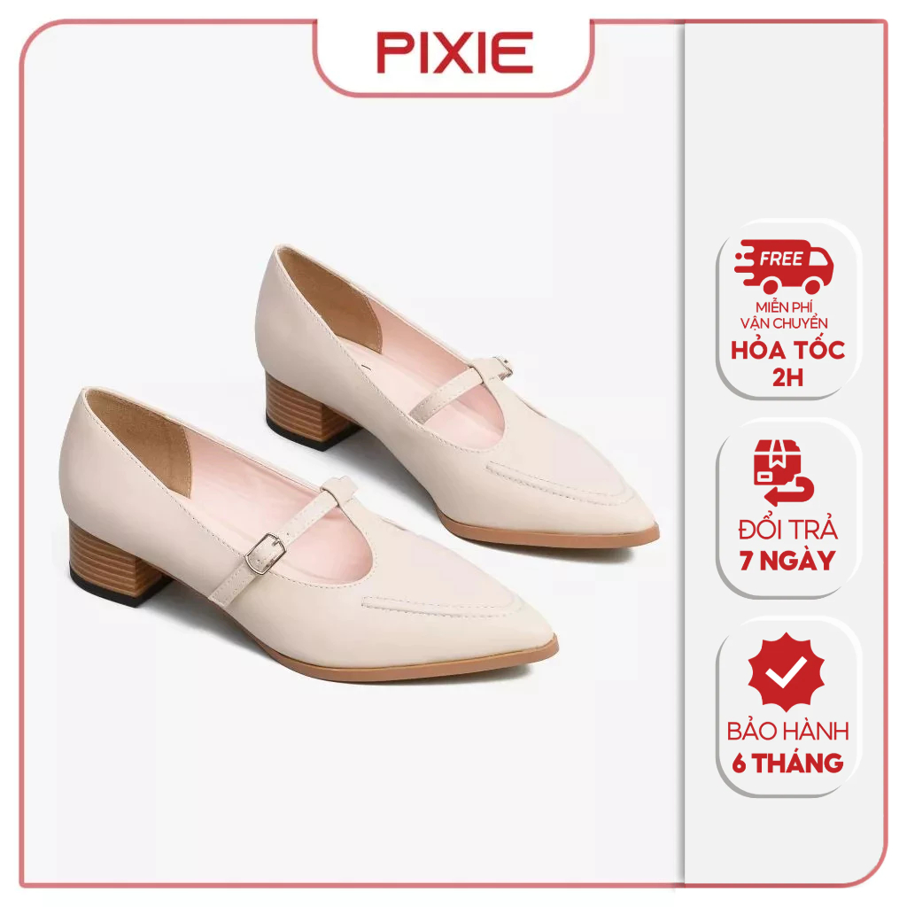 Giày Cao Gót Nữ 3cm Kiểu Quai Ngang Pixie H220 | Shopee Việt Nam