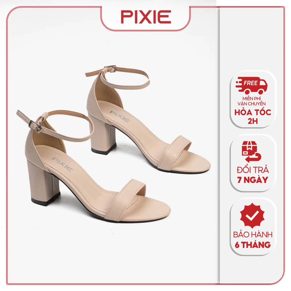 Giày Sandal Nữ Cao Gót 7cm Đế Vuông Pixie X848 | Shopee Việt Nam