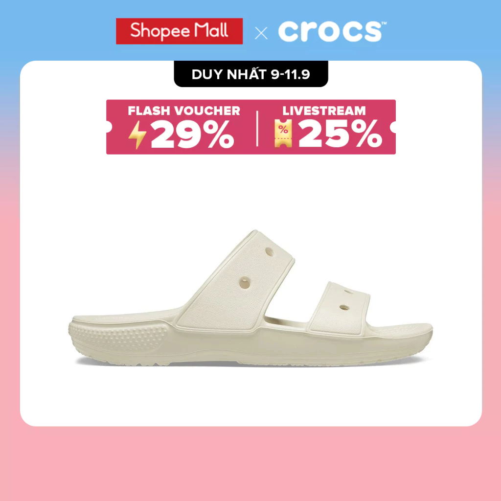 Dép Xăng Đan Unisex Crocs Classic - Bone | Shopee Việt Nam