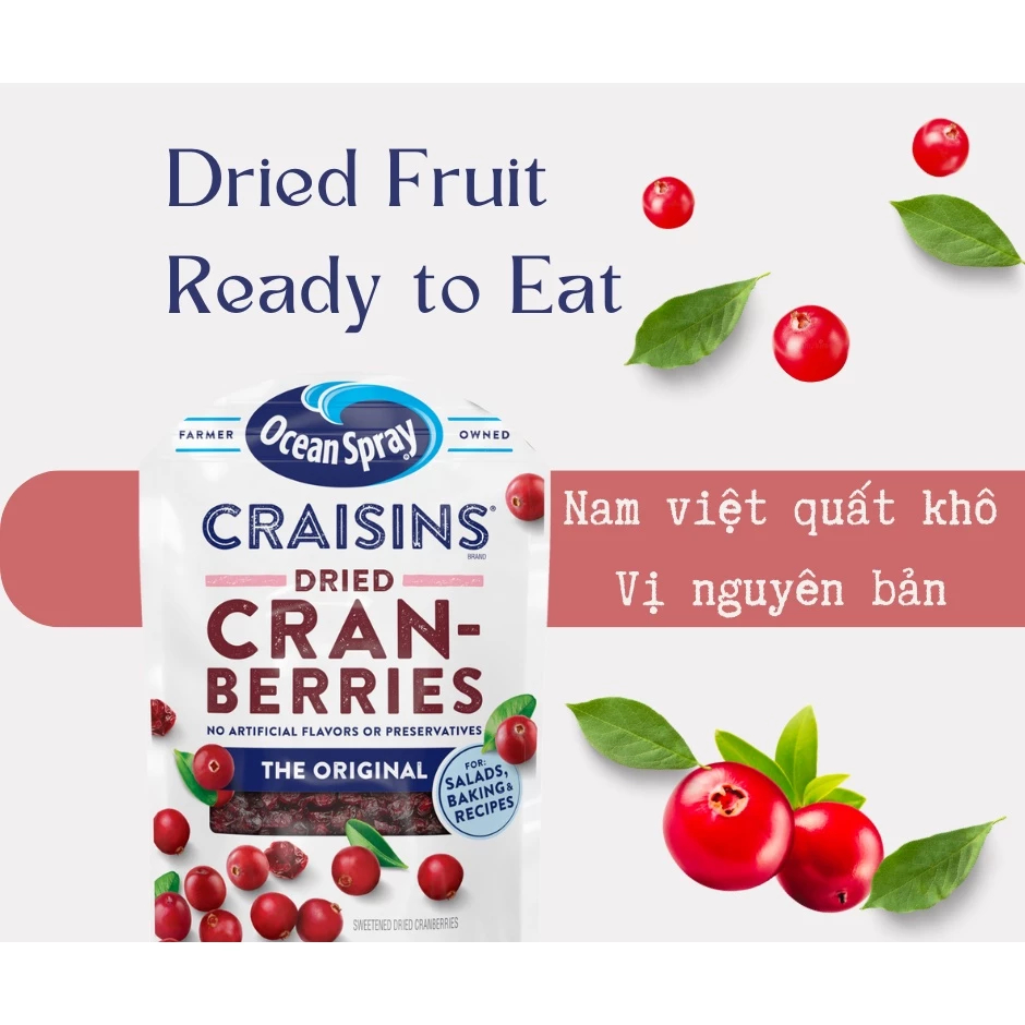 Trái Nam Việt Quất Sấy Khô 170g Gói Original Ocean Spray Craisins Dried ...