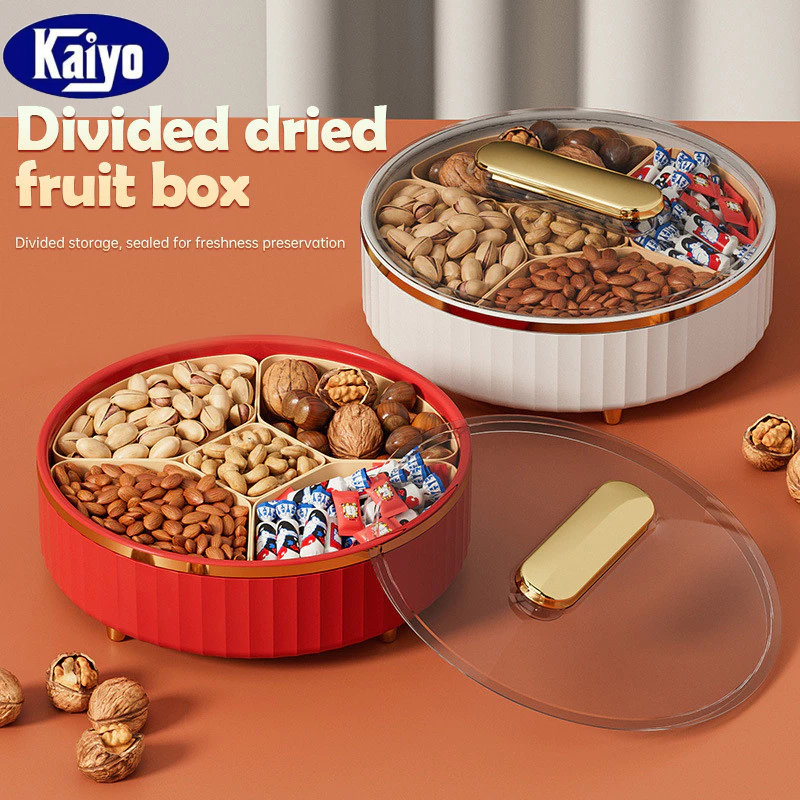 Kaiyo Hộp đựng Bánh Mứt Trái Cây Khô-Chất Liệu Nhựa An Toàn Cho Sức Khoẻ Thiết Kế Kèm Khay Đựng ...