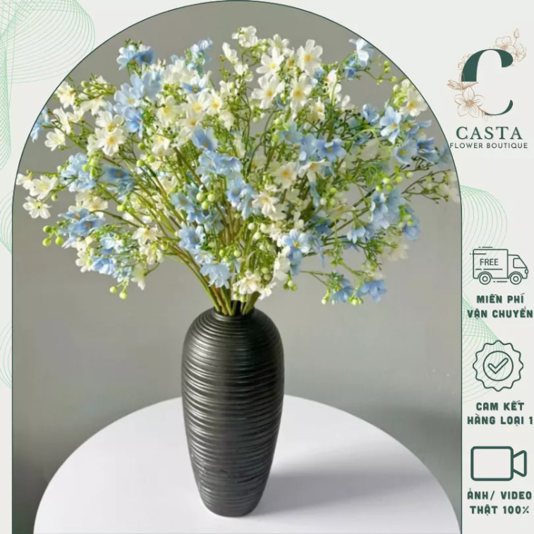 Hoa Nhất Chi Mai CASTA FLOWER Cao Cấp 60cm 9 Chùm Hoa Trang Trí Nhà Cửa, Cắm Lọ Hoa Để Bàn Siêu ...