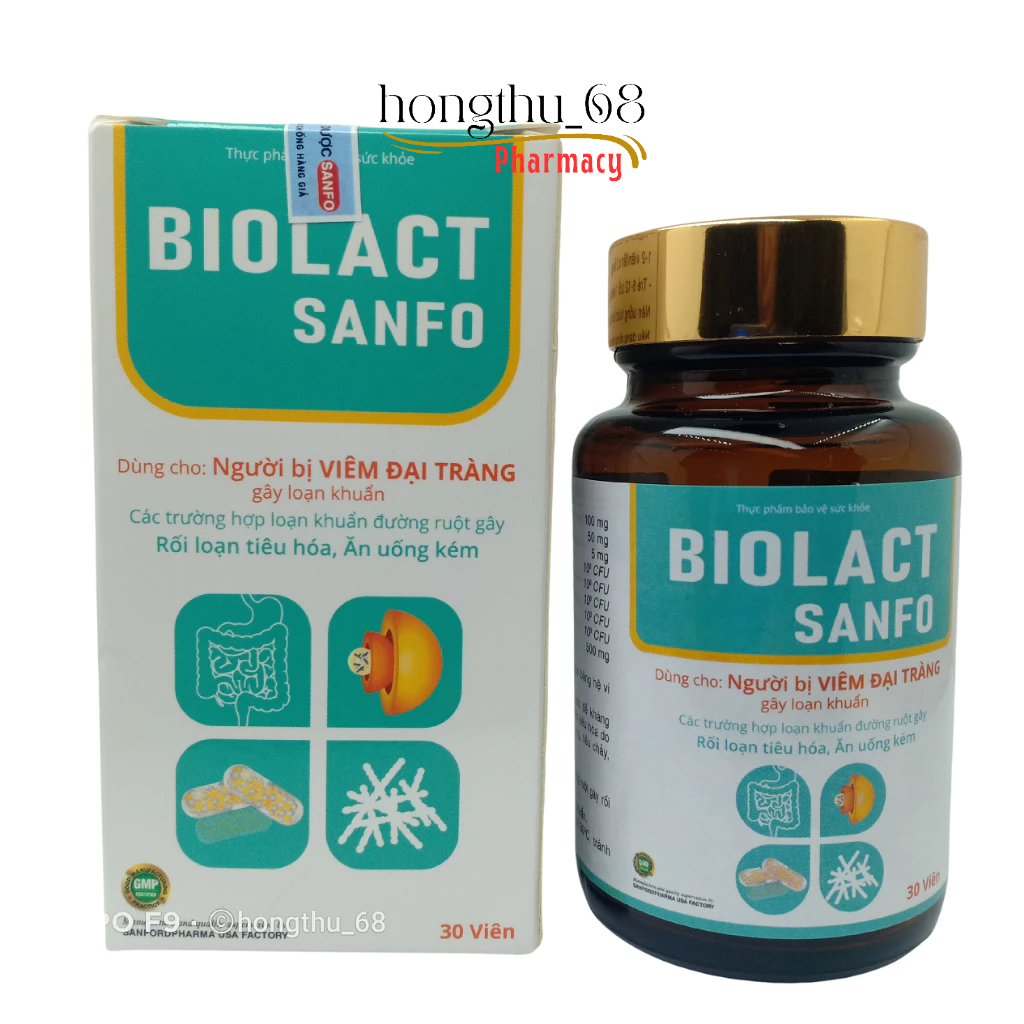Viên uống vi sinh BIOLACT SANFO hộp 30 viên - Hiệu quả cho người viêm ...