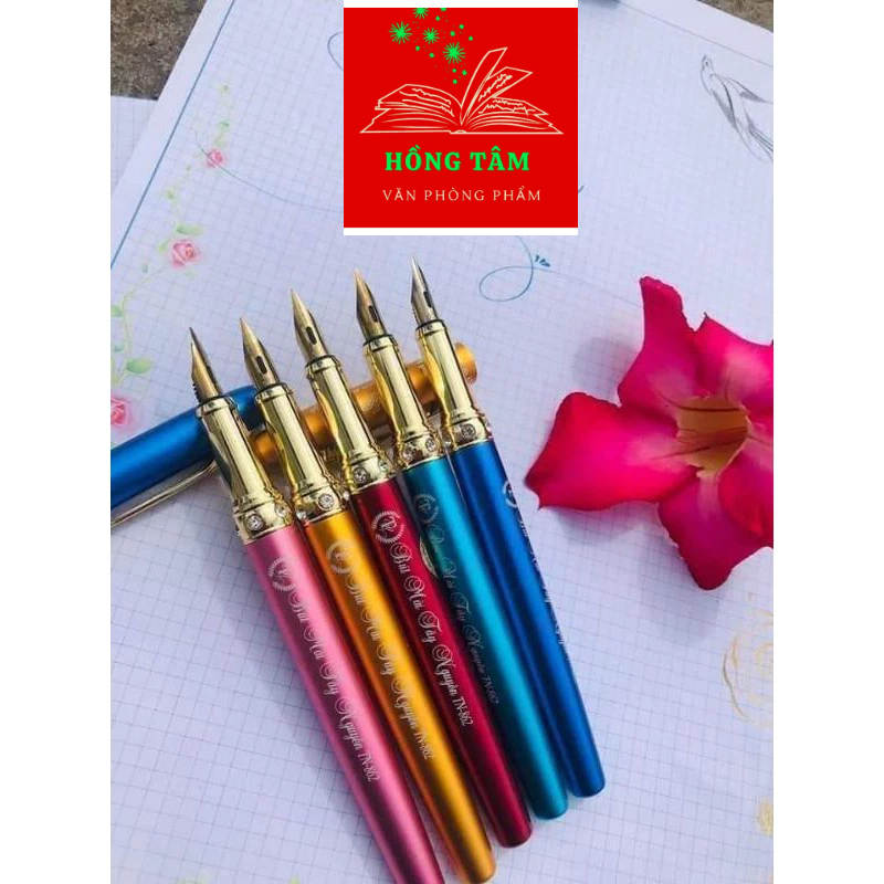 Combo 2 chiếc Bút máy luyện chữ đẹp ngòi lá tre viết tách đôi thanh đậm ...