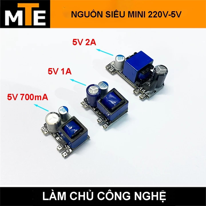 Mạch nguồn hạ áp mini 220V - 5V 1 hàng chân 700mA, 1A, 2A... thích hợp ...