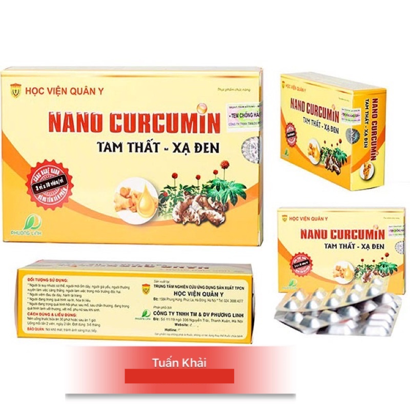 [CHÍNH HÃNG] NANO CURCUMIN TAM THẤT XẠ ĐEN – HỌC VIỆN QUÂN Y - Hộp 30 viên | Shopee Việt Nam