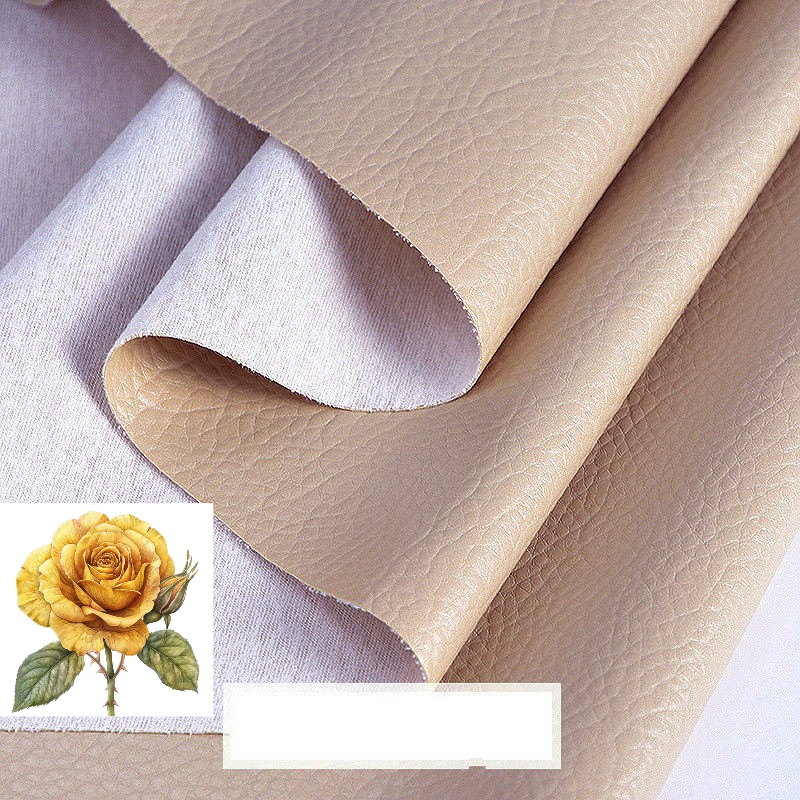 Vải da simili PVC - vải PU giả da - [ 1 mét x khổ 1,4m ] màu kem đậm có ...