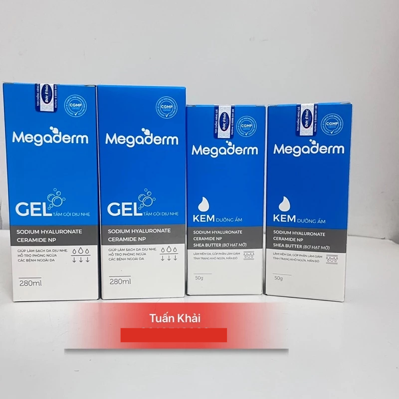 [ Hàng công ty] Kem dưỡng ẩm Megaderm 50g - Gel tắm gội dịu nhẹ ...