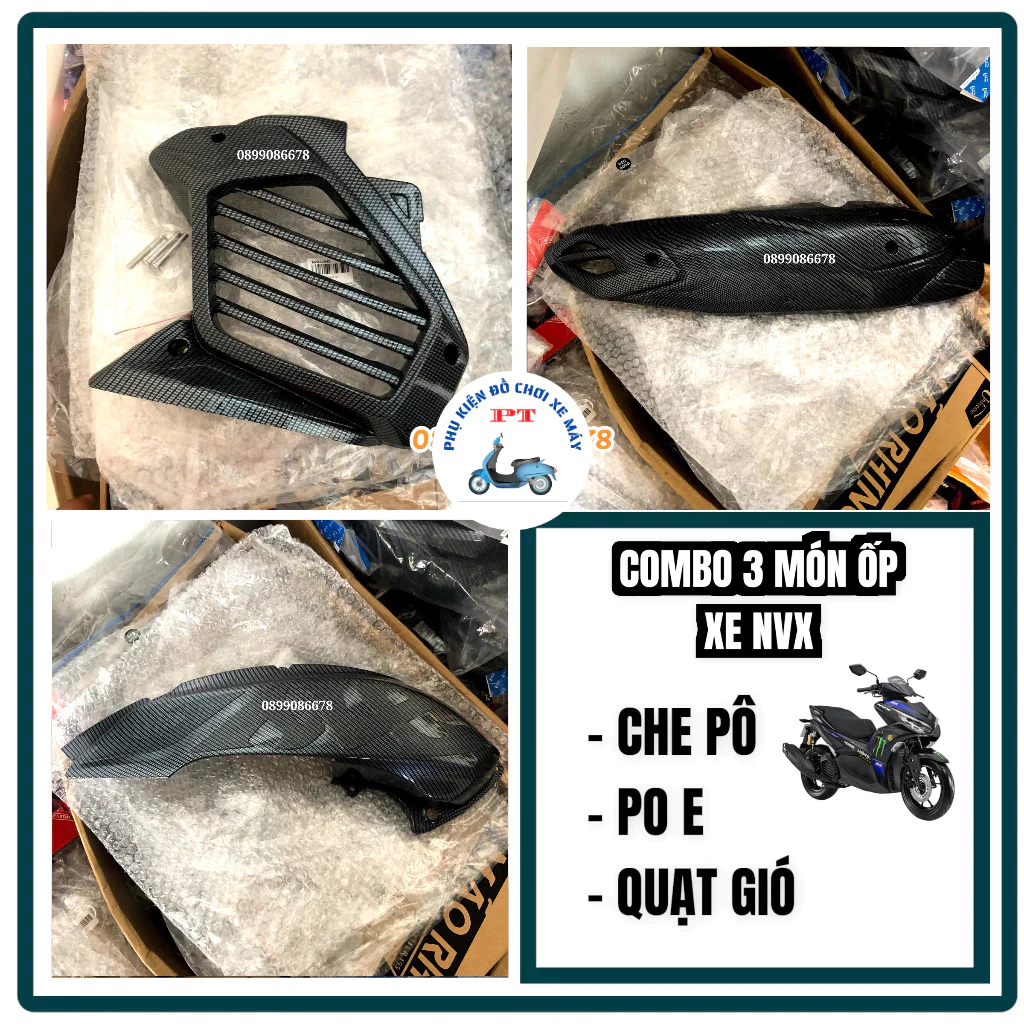 Ba Món Ốp Yamaha NVX V2 2023 - Dùng chung 2021-2022 - Carbon - Che Pô ...