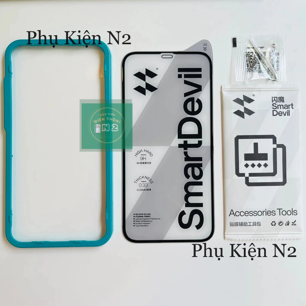 Bộ Kính Cường Lực Smart Devil cho iPhone 13/14/13 Pro / iPhone 12 Pro Max 12/12 Pro Có Khung Trợ ...