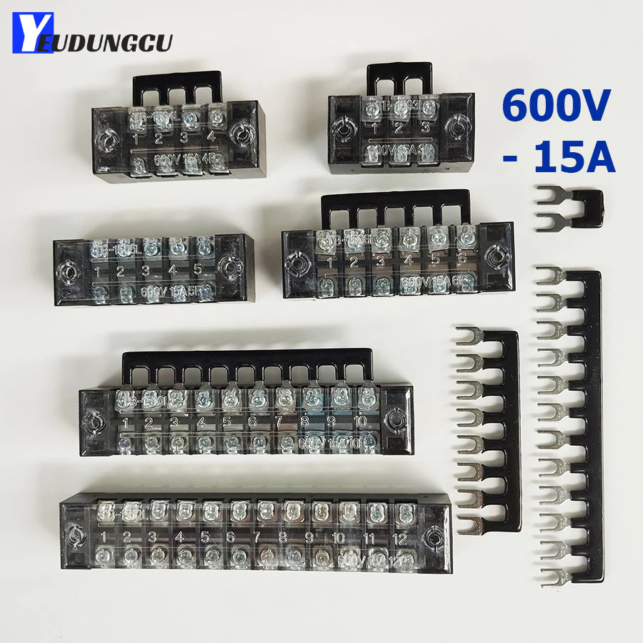 Cầu Đấu Điện Domino TB15 - 600V- 15A số cầu 3P 4P 6P 8P 10P 12P, Jumper TB15 | Shopee Việt Nam