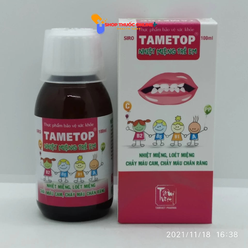 Siro nhiệt miệng TAMETOP trẻ em chai 100ml | Shopee Việt Nam