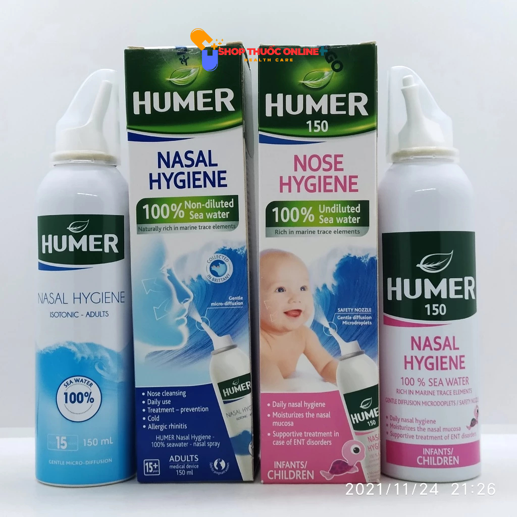 Nước biển xịt mũi Humer 150 Nasal Hygiene chai 150ml | Shopee Việt Nam