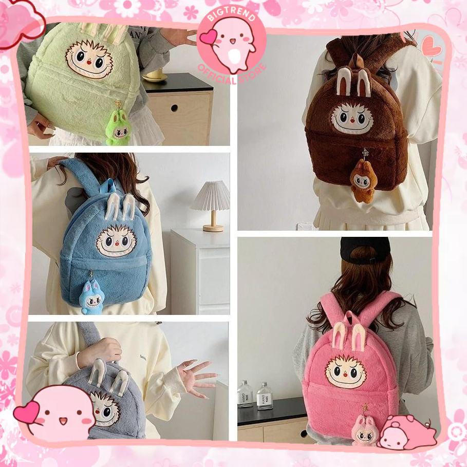 Ba lô Big Trend Labububu kèm móc khóa búp bê, Anime hoạt hình dễ thương ...