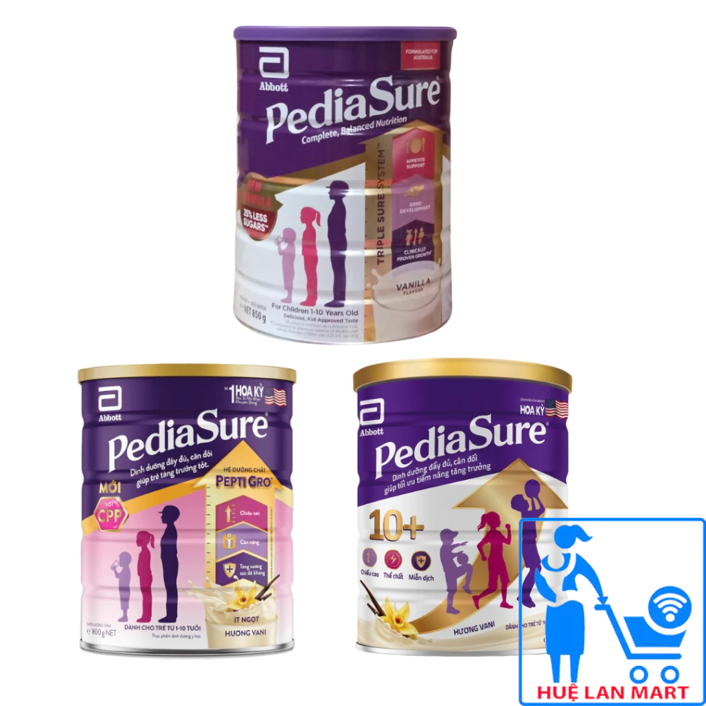 Combo 2/3 Hộp Sữa Bột PediaSure Ít Ngọt Hương Vani / PediaSure 10 ...
