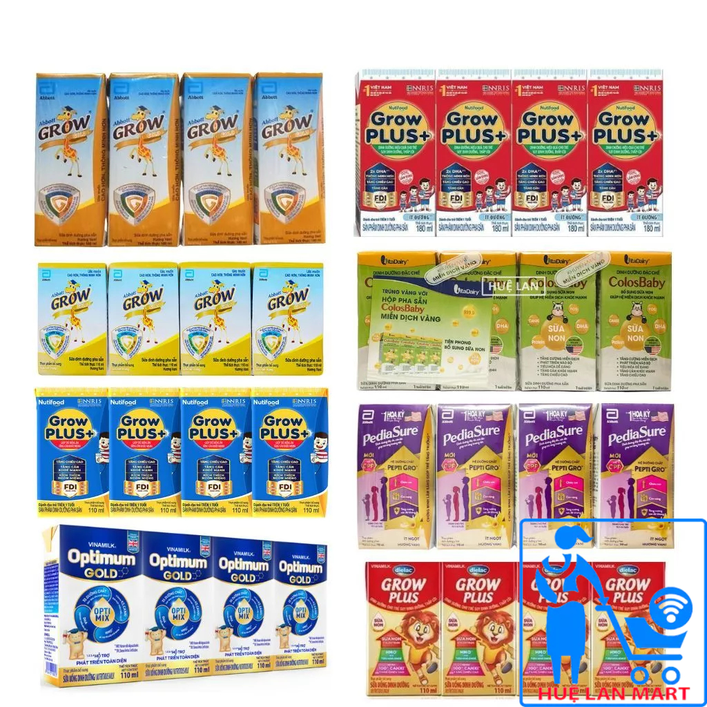 1 lốc sữa bột pha sẵn 110/180ml abbott grow, pediasure, optimum ...