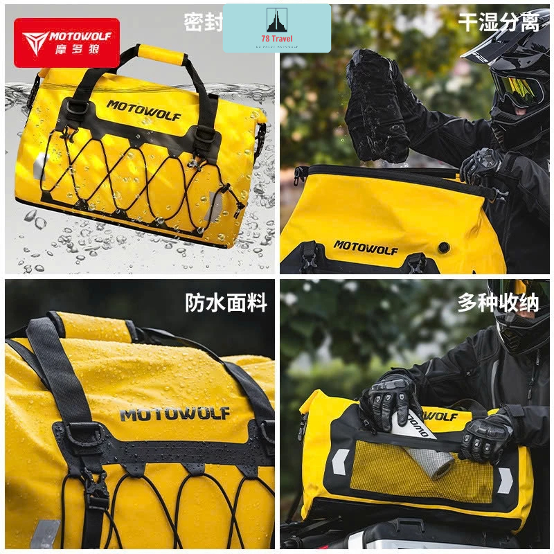 (HỎA TỐC) Túi trống chống nước Motowolf dung tích 40L, 66L, 90L cao cấp phản quang phù hợp du ...