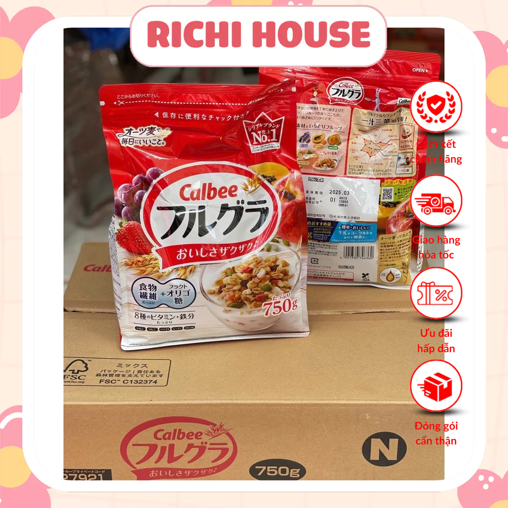 Ngũ Cốc CALBEE - NỘI ĐỊA NHẬT - Màu đỏ - 750Gr - Date 2025 | Shopee Việt Nam