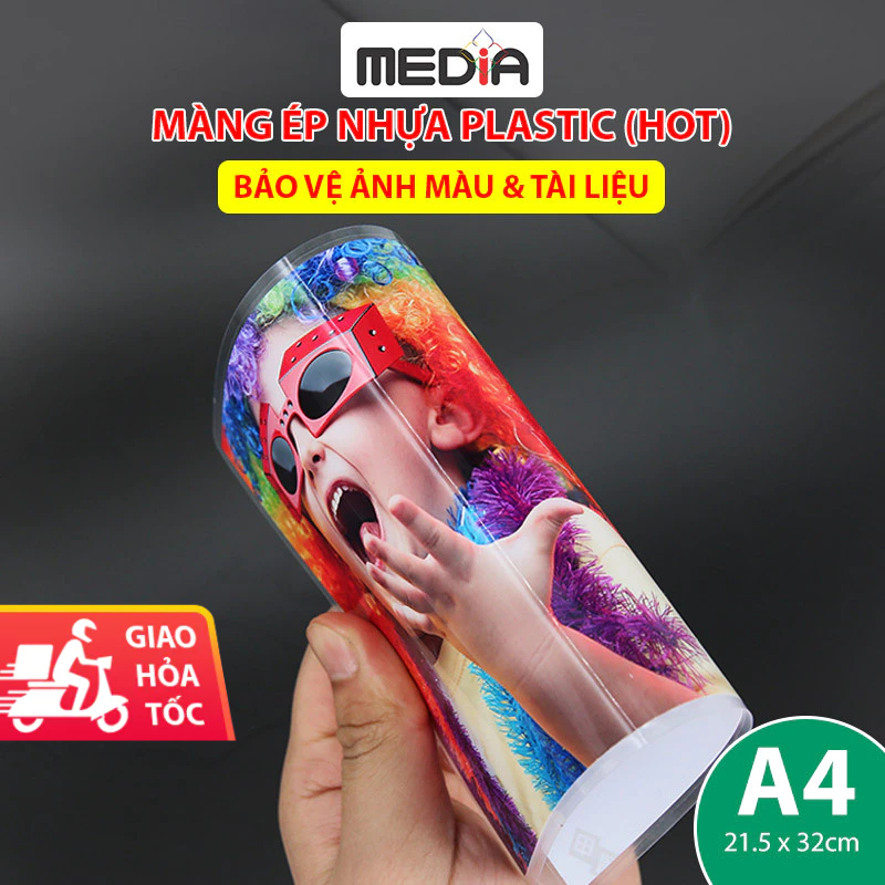Giấy Ép Plastic A4 Media Khổ 21.5 x 32cm 100 Tờ Dày 40/60/80 Micro, Màng Plastic A4 Màng Ép Nhựa ...