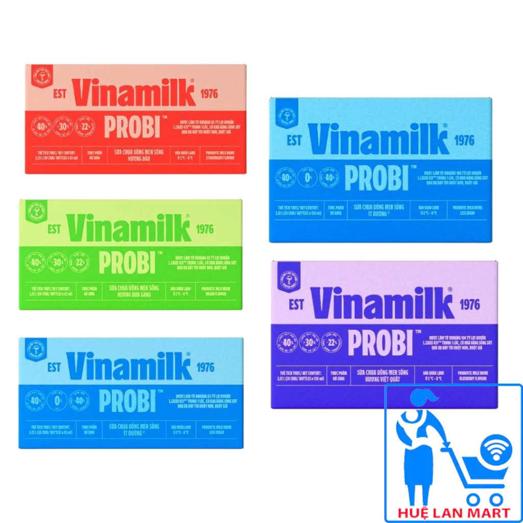 5 Lốc/ 1 Thùng Sữa chua uống men sống Proby/ Probi Vinamilk đủ vị chai ...