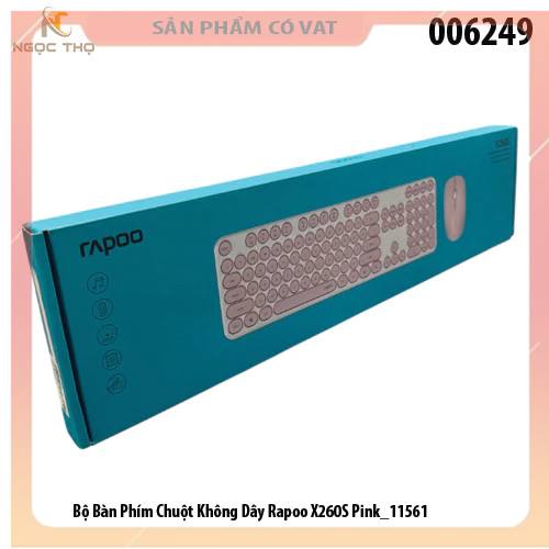 BỘ BÀN PHÍM CHUỘT KHÔNG DÂY RAPOO X260S - PINK - hàng chính hãng - full vat | Shopee Việt Nam