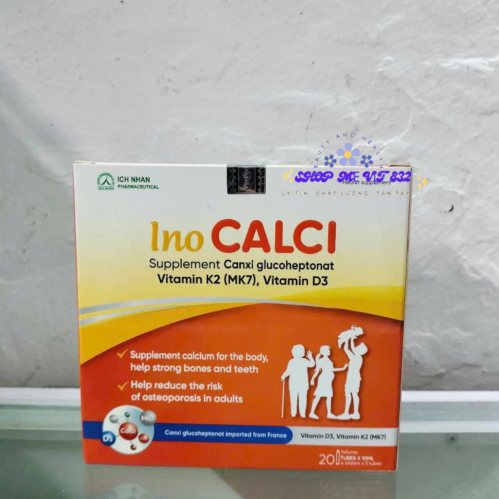 Ino Calci bổ sung Canxi D3 Mk7 hộp 20 ống hỗ trợ xương răng chắc khỏe | Shopee Việt Nam