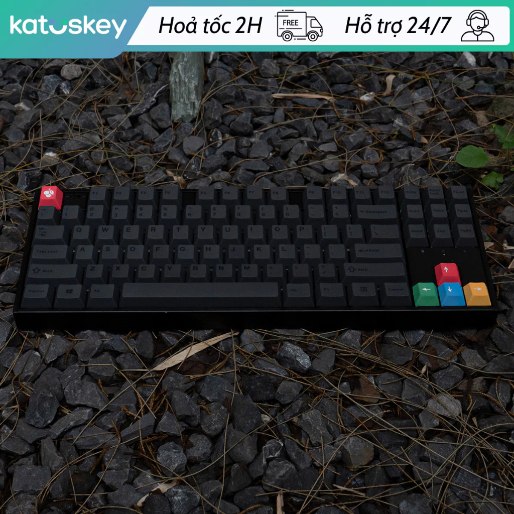 [HOẢ TỐC] Keycap CMK Black on Gray, 130 nút keycap nhựa PBT dày 1,5mm ...