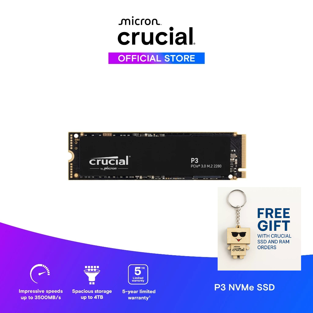 SSD Crucial P3 4TB NVMe 3D - NAND M.2 PCIe Gen3 x4 CT4000P3SSD8 - Hàng ...