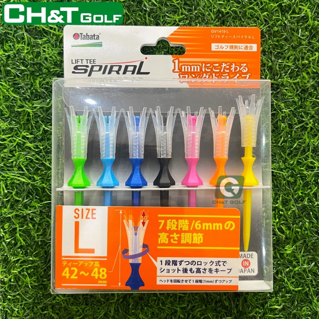 Tee golf Tabata Lift Tee Spiral GV1419 S - M - L nhật có thể tăng chỉnh ...