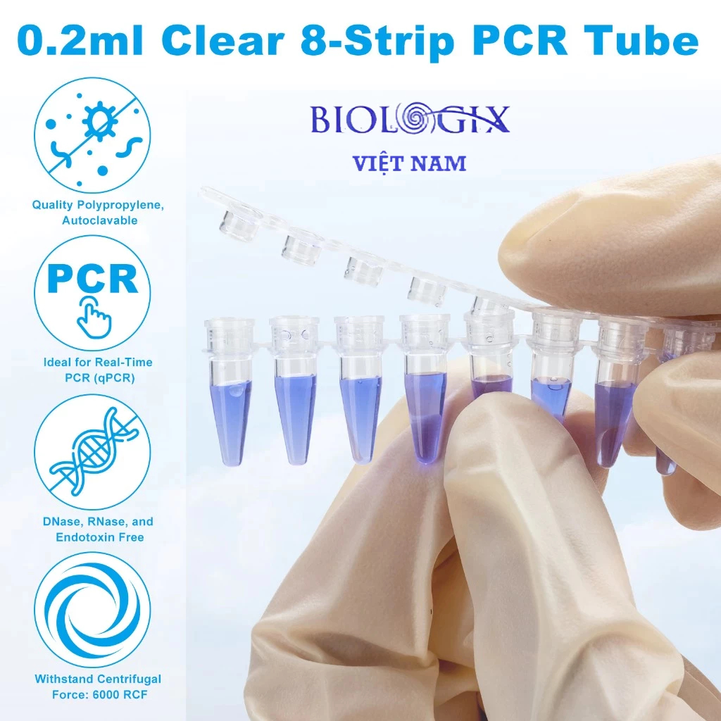 8-Strip Ống PCR nắp phẳng ( 8-Strip PCR Tubes), 125 Strip/hộp, Code 60 ...