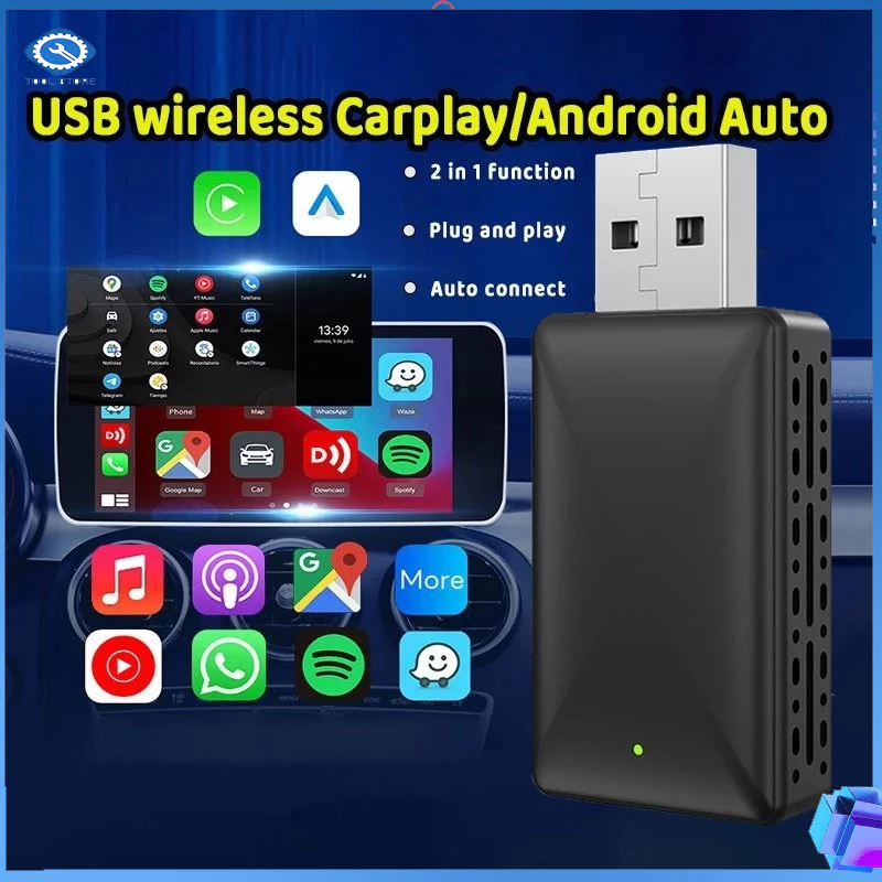 USB Carplay Hộp Android không dây CarPlay và Android Auto 2 trong 1 5G WiFi Ai Box Mini Hỗ trợ ...