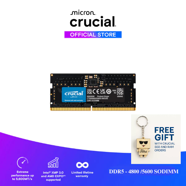 Ram Laptop Crucial DDR5 48GB 5600MHz 1.1v CT48G56C46S5 - Hàng chính ...