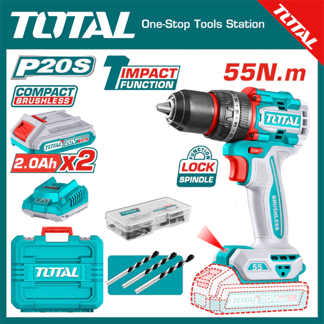 Máy khoan búa Brushless dùng pin 20V Total ( Mẫu Mới )TIDLI20602 /TIDLI20012-TIDLI20558 | Shopee ...