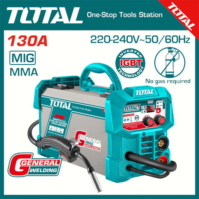 Máy hàn 2 chức năng Que và MIG ko dùng bình khí Inverter 130A/33V Total ...
