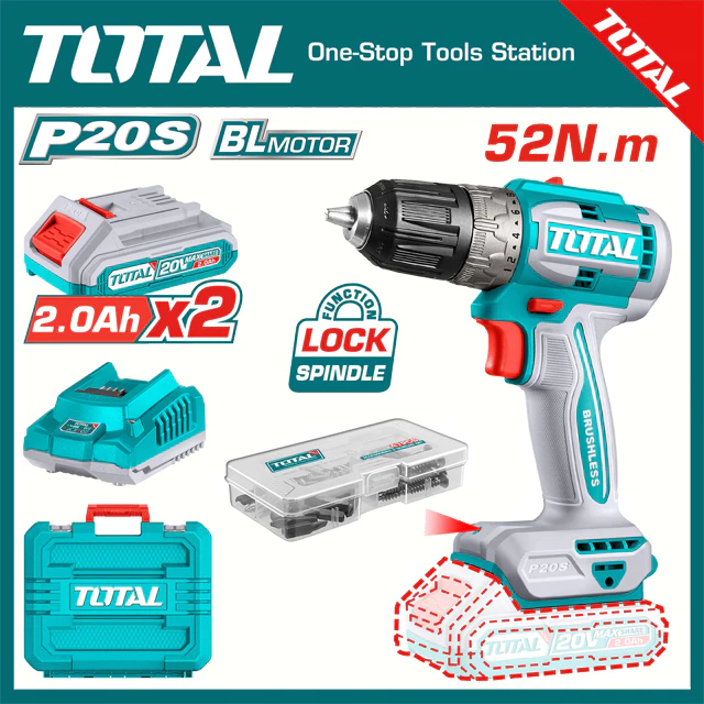 Máy khoan vặn vít dùng pin 20V Total TDLI20453 - Động Cơ Không Chổi ...