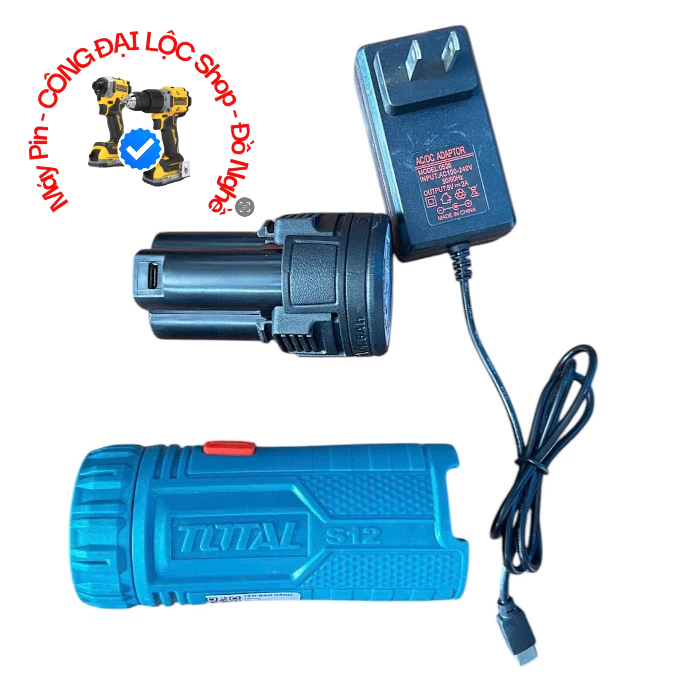 Đèn pin 12v Total TWLI1223 Sử Dụng Chung Pin 12v Của Máy Khoan Pin ...