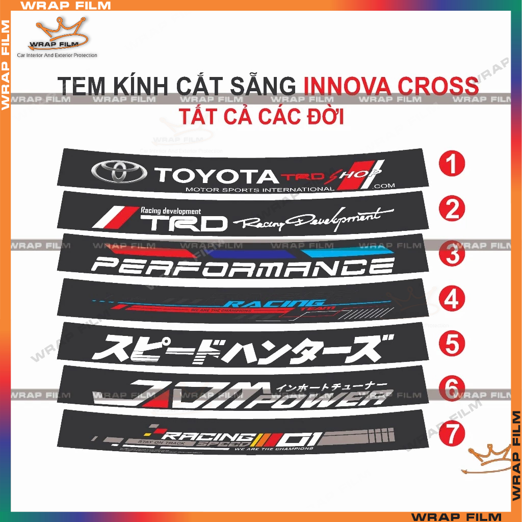 Decal dán tem kính lái Innova cross | Shopee Việt Nam