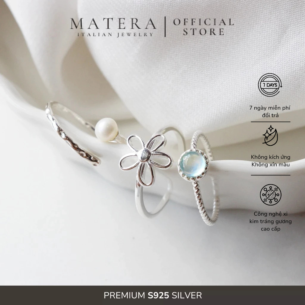 Set Nhẫn bạc nữ Vintage S925 MATERA cao cấp thiết kế nữ tính sang trọng MNH38-39-40 | Shopee ...